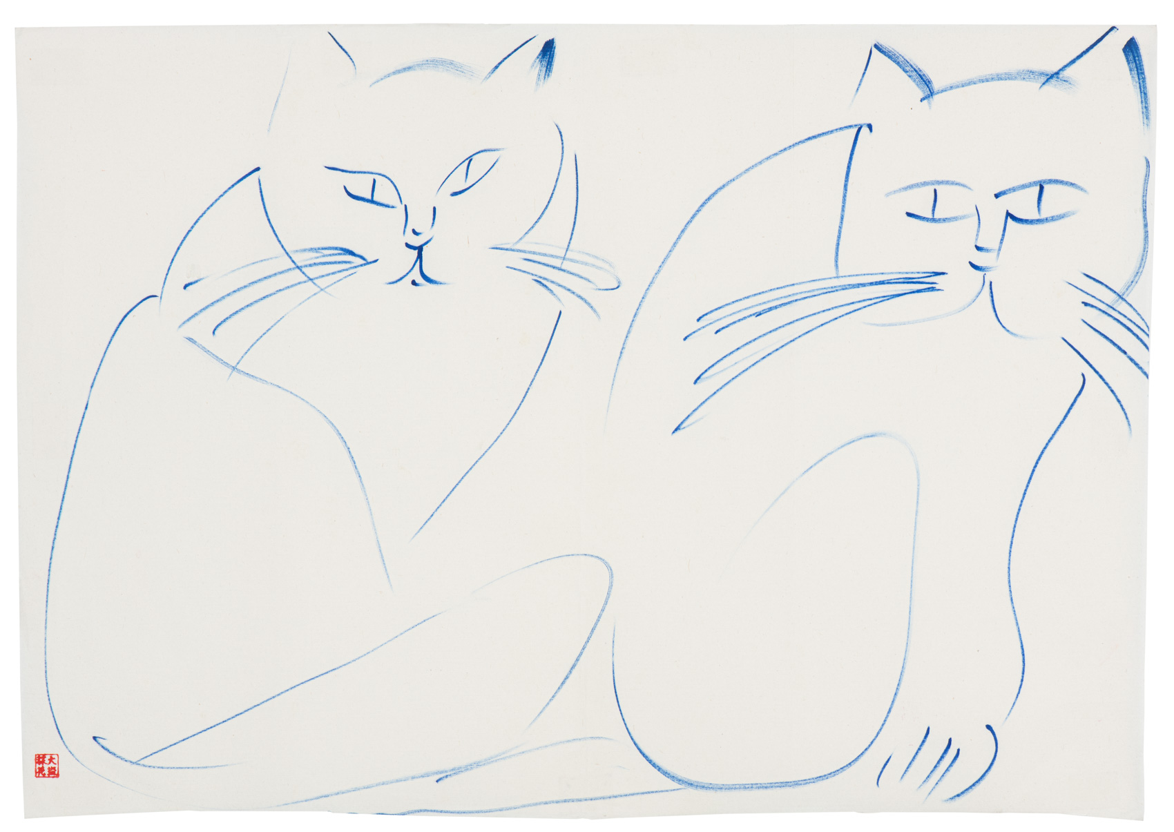 Two Cats - Ting, Walasse - Metzemakers Kunstmakelaardij